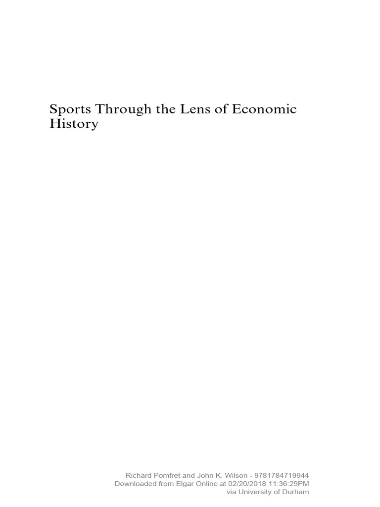 Sports Though The Lens of Economic History | PDF | Sports | Labour ...