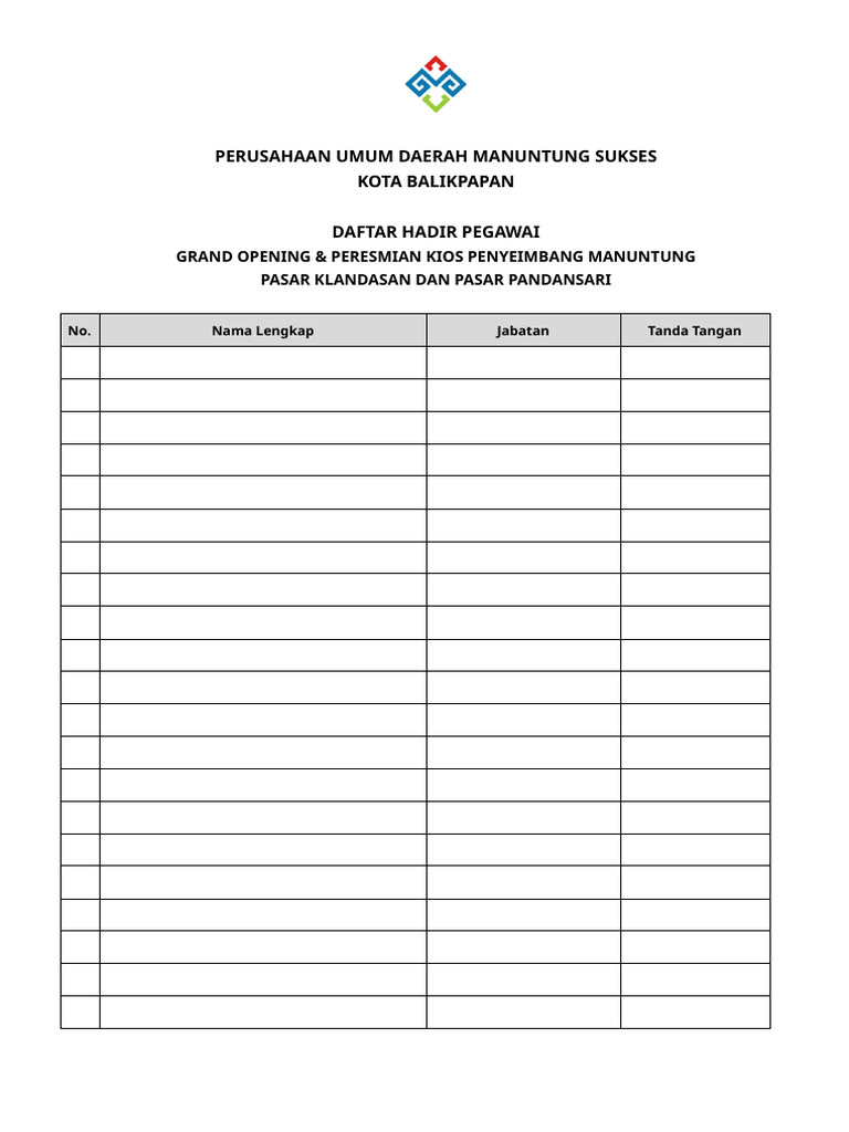 Daftar Hadir Internal | PDF