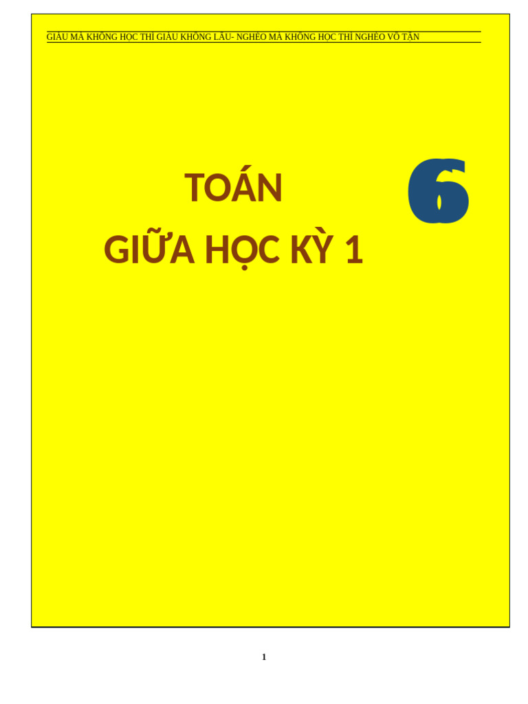 Đề TOÁN 6 GHK1 24-25 | PDF