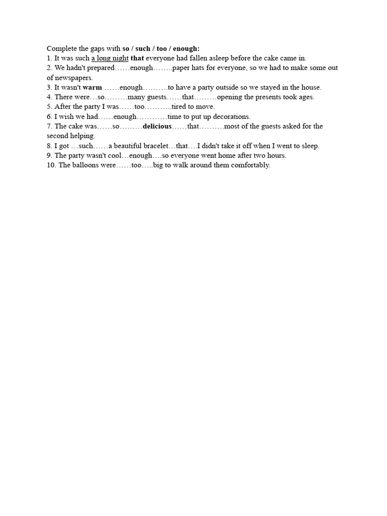 So Such Too Enough | PDF