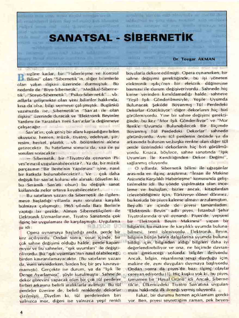 Sanatsal Sibernetik | PDF