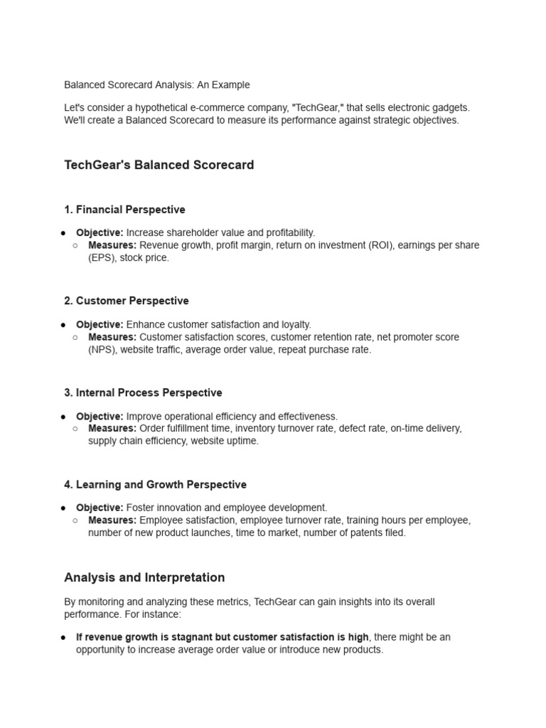 E-commerce Balanced Scorecard Guide | PDF | Performance Indicator ...