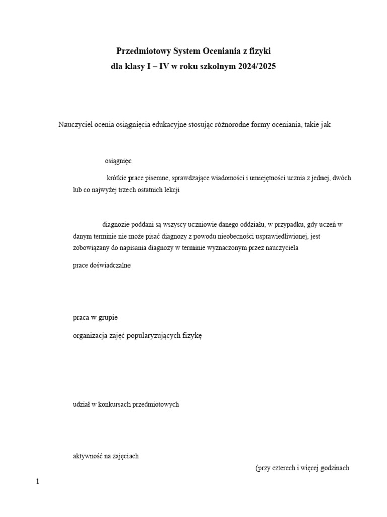 PSO Fizyka 2024 - 2025 | PDF