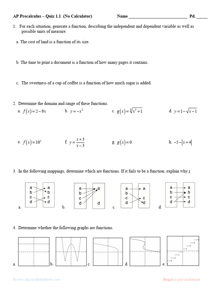 Apprec Alc Exams Unit 1 Stud | PDF | Function (Mathematics) | Zero Of A Function