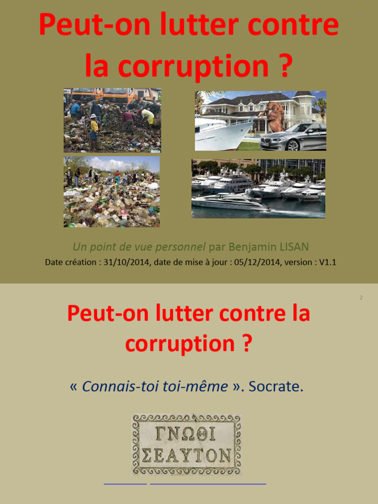 Lutte contre la corruption : enjeux et solutions | PDF | Robert Mugabe ...