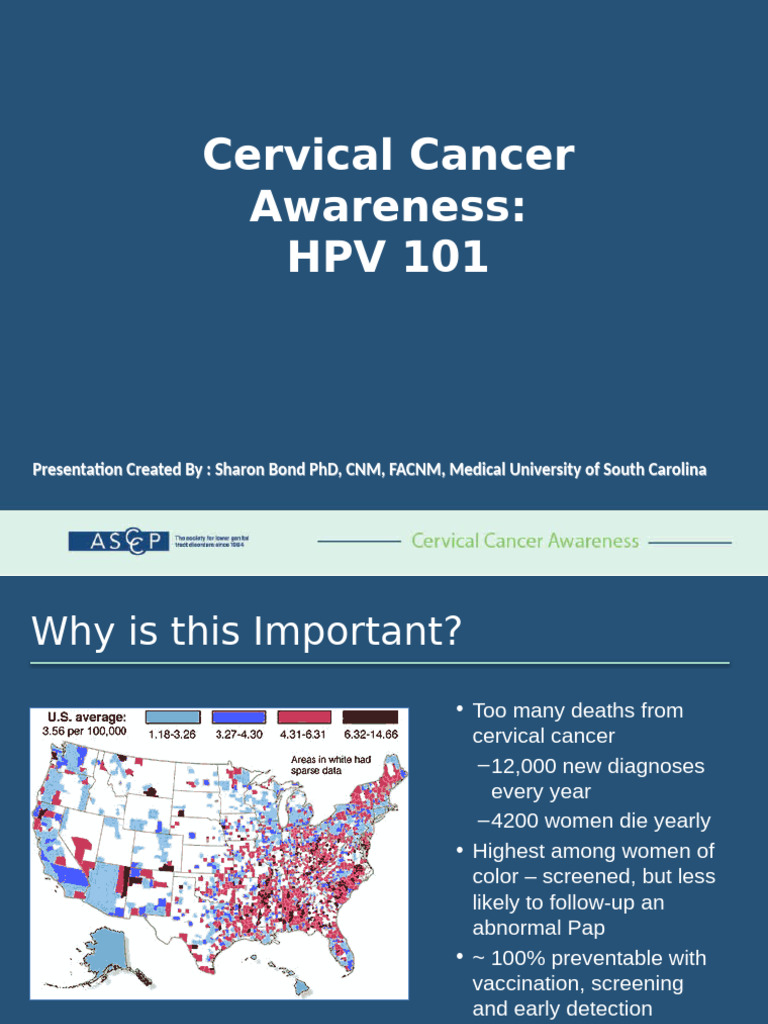 Cervical Cancer & HPV Awareness Guide | PDF | Cervical Cancer | Causes ...