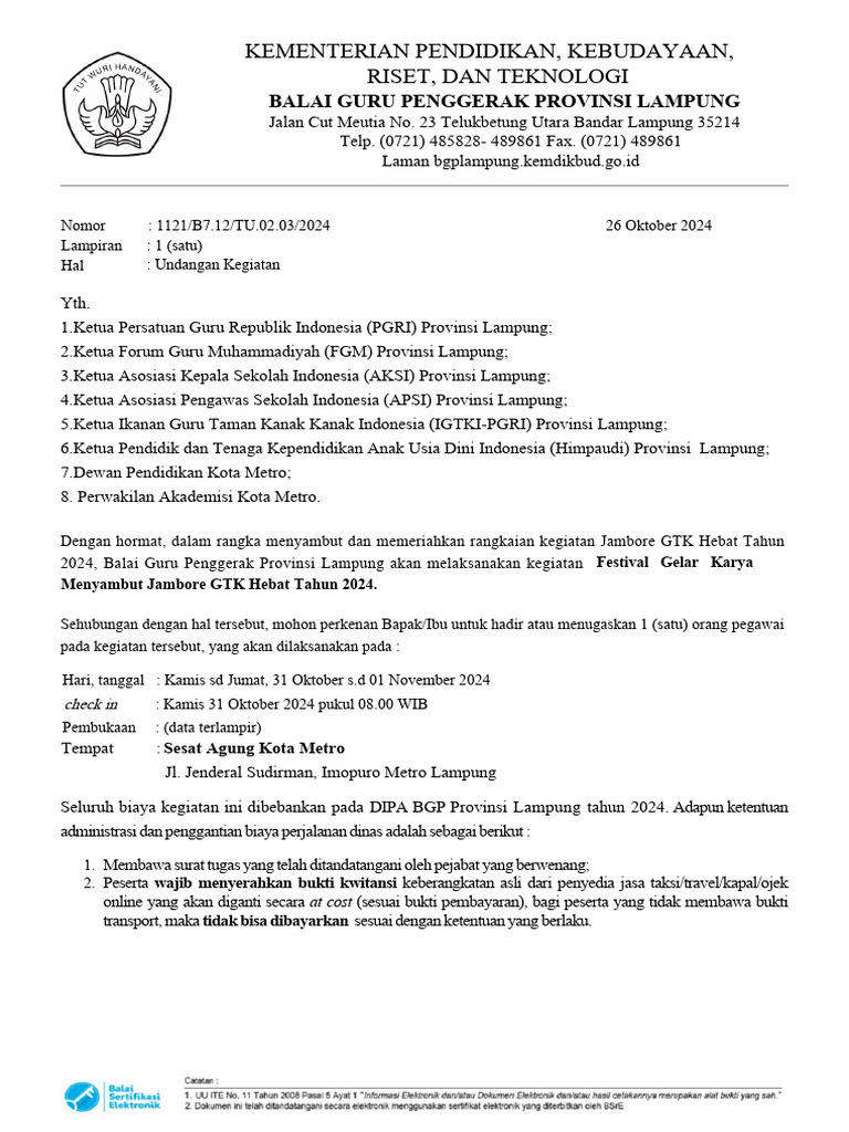 1121 Undangan Festival Provesi | PDF