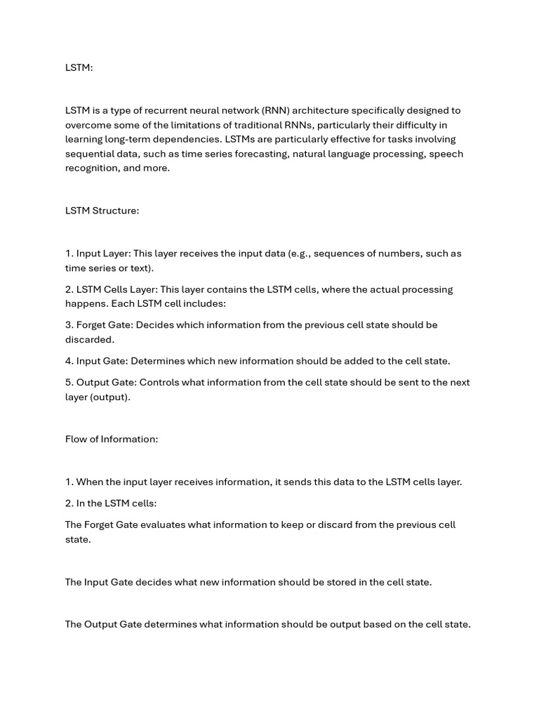 LSTM and Multilayer LSTM | PDF | Artificial Intelligence | Intelligence (AI) & Semantics