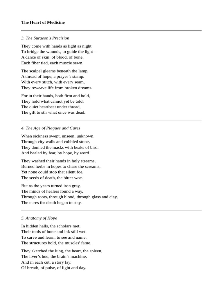 poems | PDF | Medical Specialties
