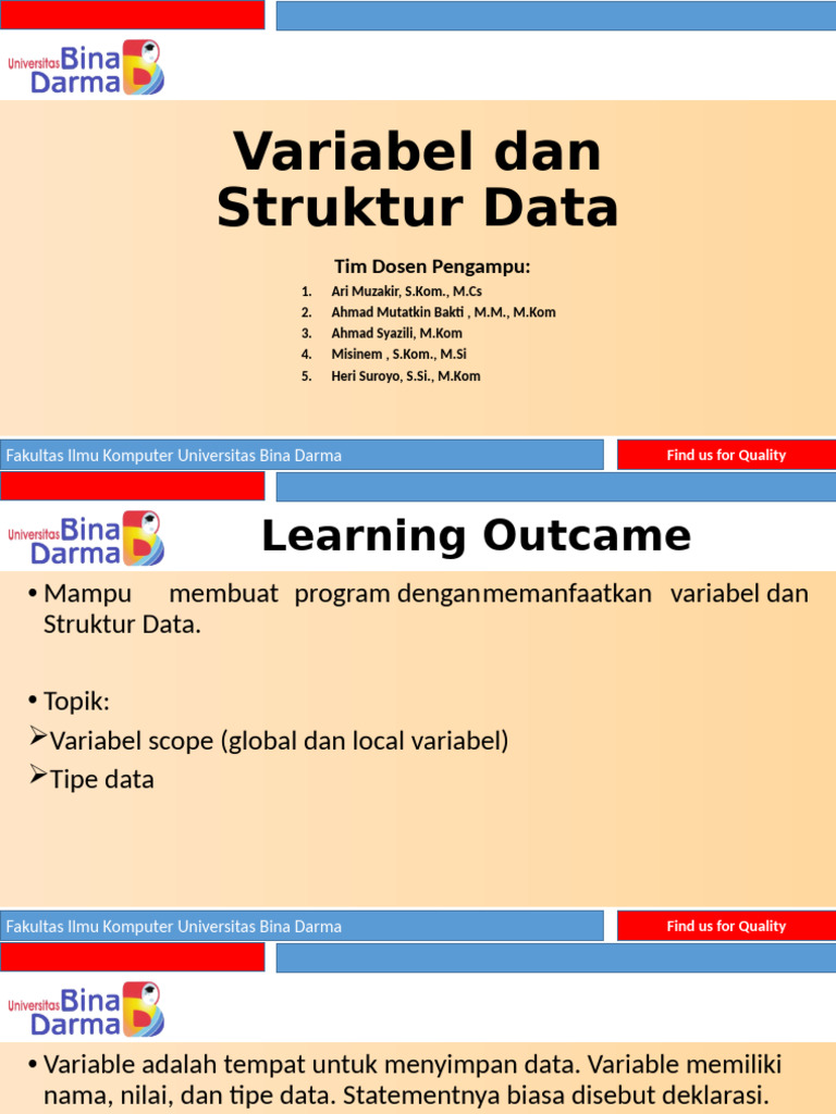 Pertemuan 3 - Praktek Variabel Dan Struktur Data | PDF