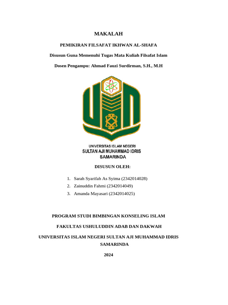 Makalah Filsafat Ikhwan Al-Shafa-1 | PDF