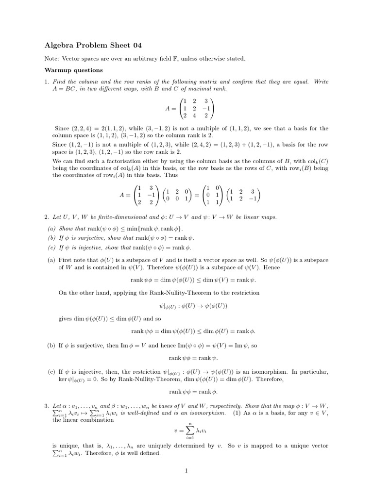 ex04sol | PDF | Basis (Linear Algebra) | Functional Analysis