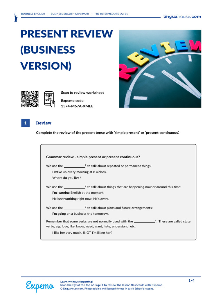 Present Review Business Version American English Student Ver2 | PDF | English Language | English ...