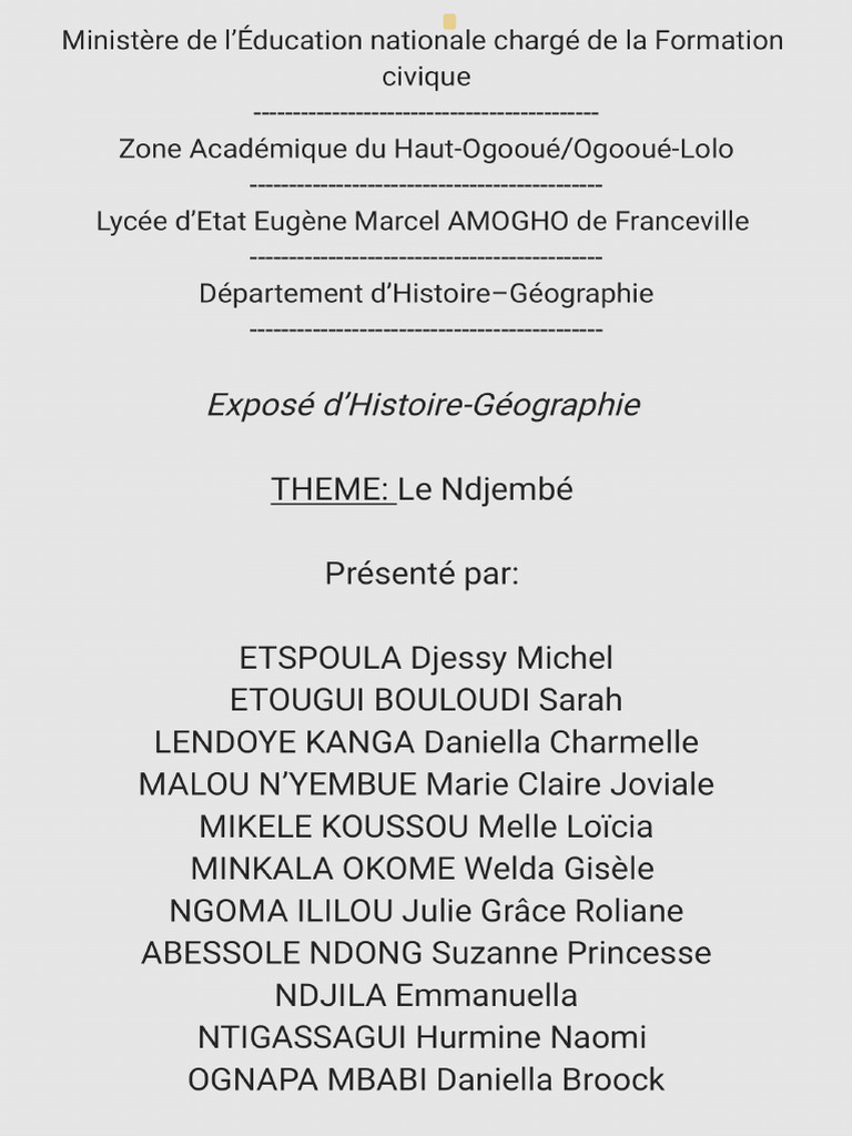 Exposé d’Histoire-Géographie n1 | PDF