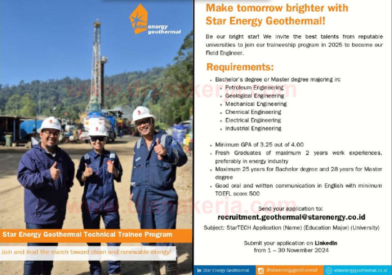 Star Energy Geothermal - Vacancy | PDF