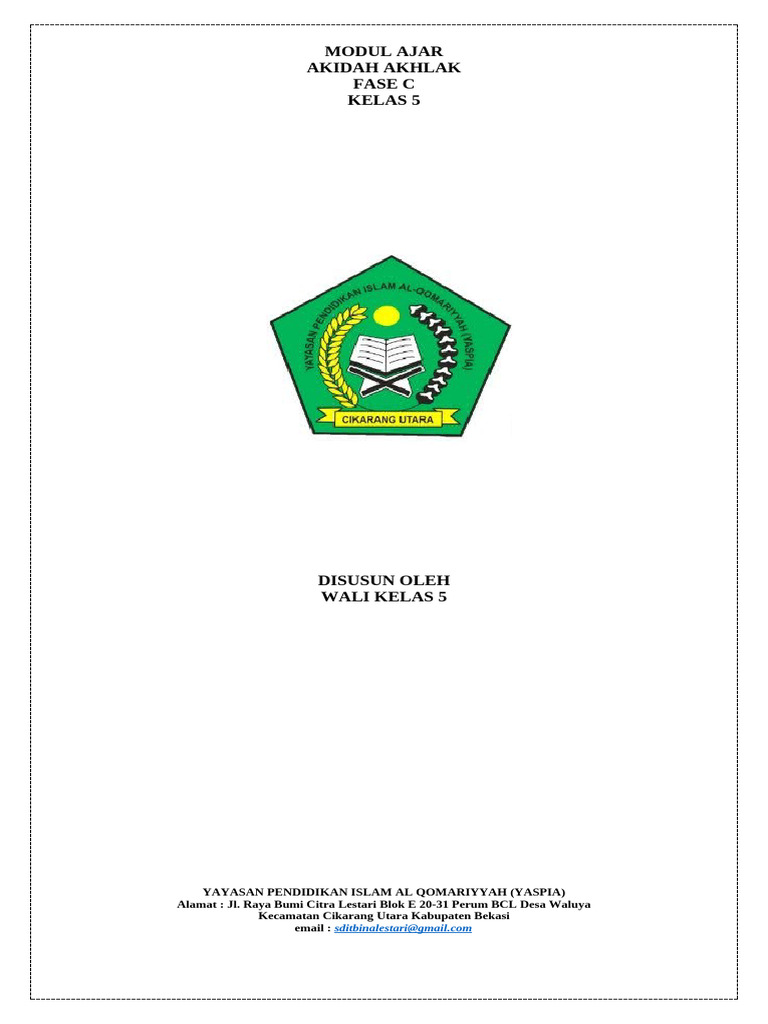 Modul Ajar Akidah Akhlak Kelas 5 Bab4 | PDF Modul Ajar Akidah Akhlak Kelas 5 Bab4 | PDF
