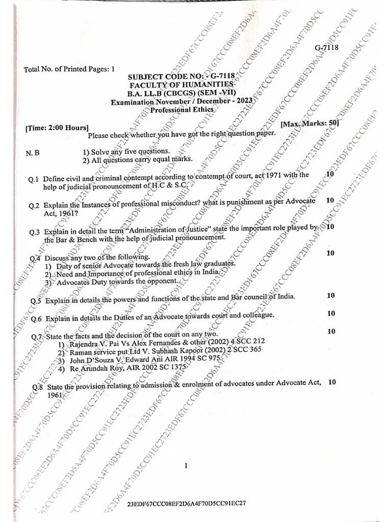 Ballb IV Sem Vii | PDF