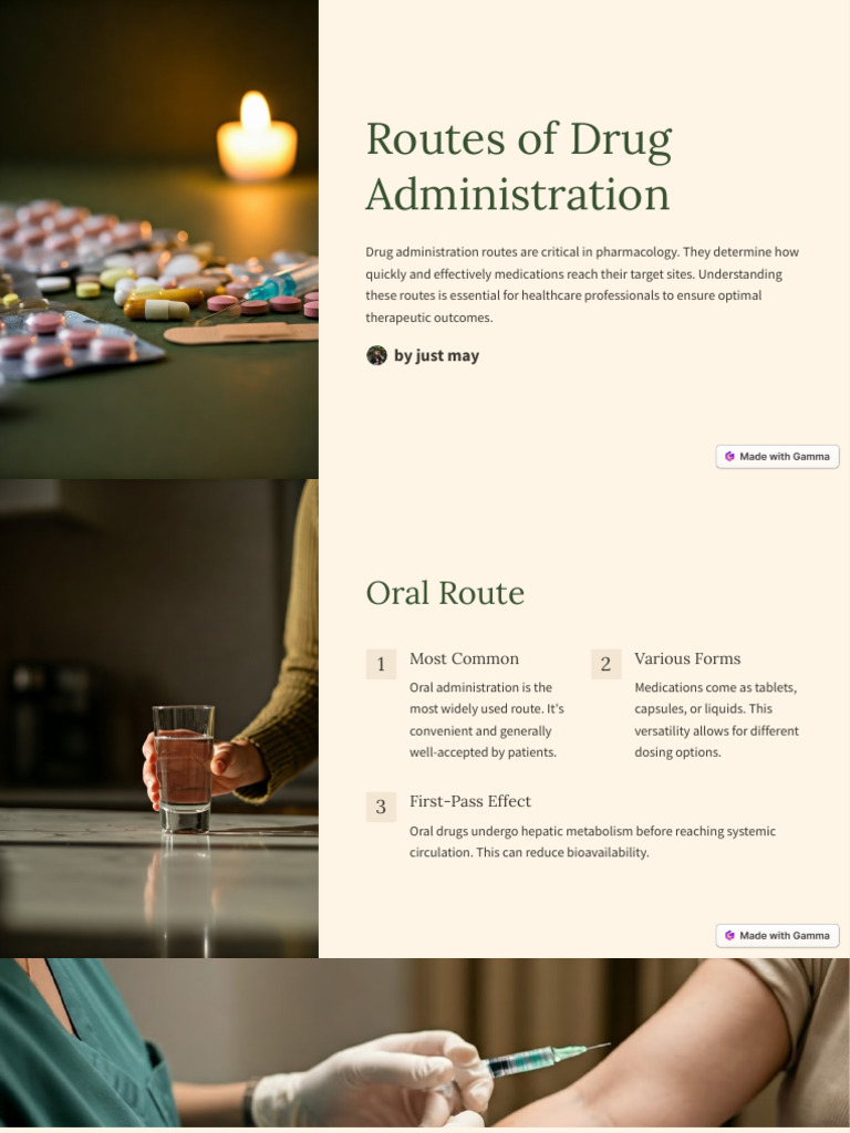 Routes of Drug Administration | PDF | Topical Medication | Bioavailability