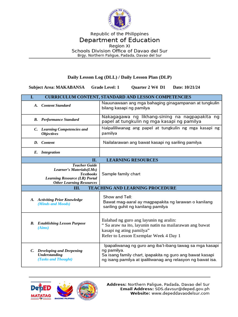 DLL Makabansa Q2 Week 4 Day 1 4 | PDF