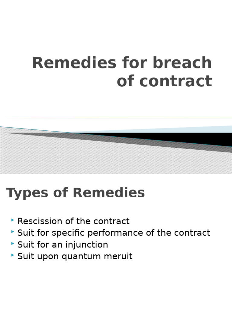 Contract Breach Remedies Guide | PDF