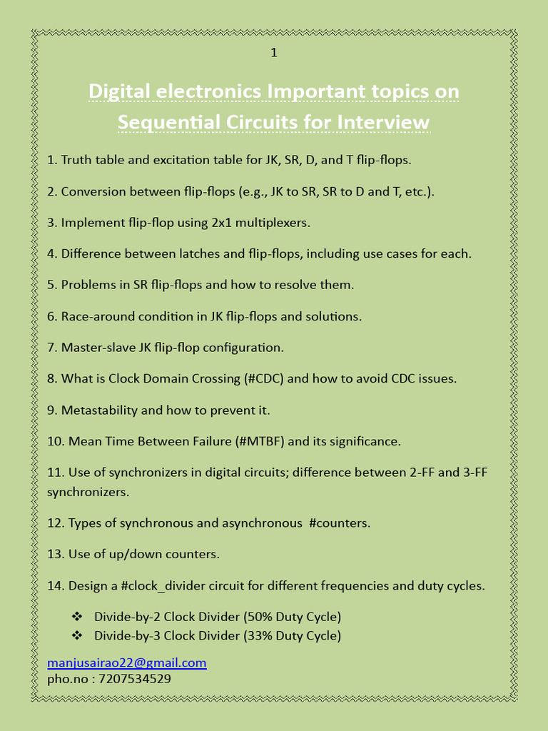 Sequential Circuits Interview Guide | PDF | Electrical Engineering ...