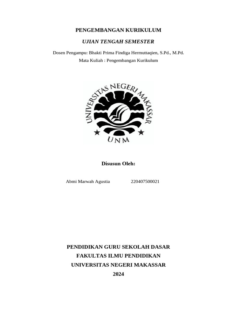 Uts Pengembangan Kurikulum | PDF | Karier & Perkembangan | Pengembangan Diri