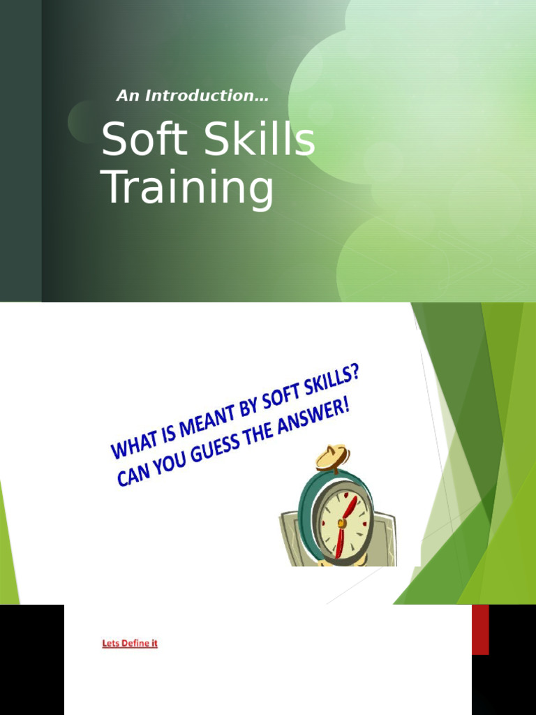 Soft Skills Training | PDF | Communication | Skill