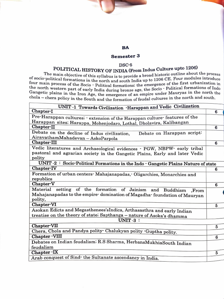 History 1st Paper Syllabus | PDF | Asia | South Asia