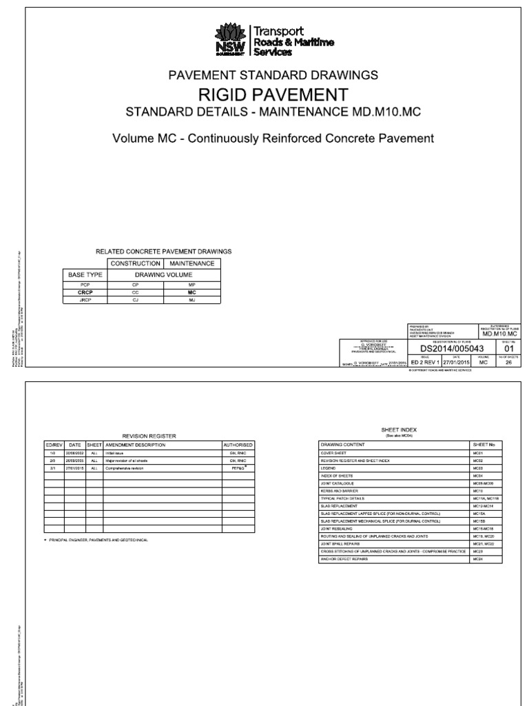 MC Continuously Reinforced Concrete Pavement | PDF | Road Surface ...