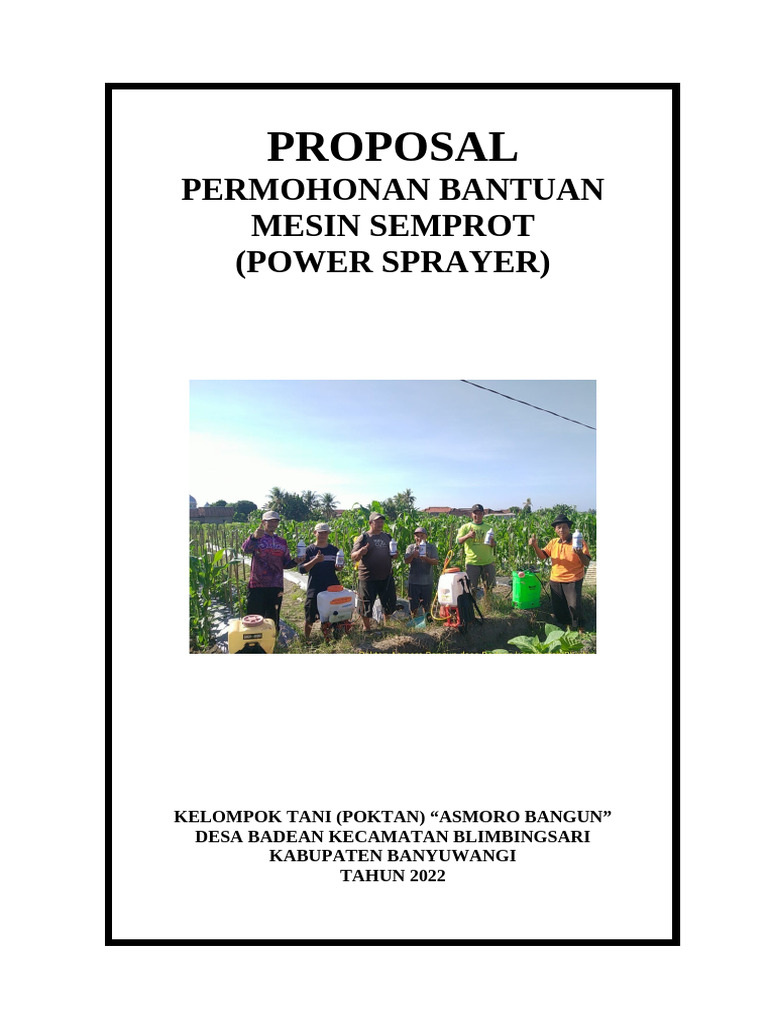Proposal Mesin Semprot Asmoro Bangun | PDF