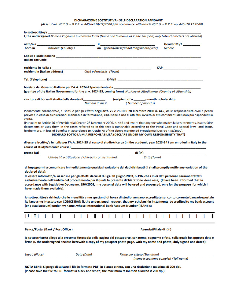 Self-Declaration-Affidavit-24-25 | PDF