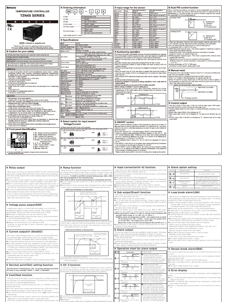 Manual Serie TZN4S Autonics | PDF