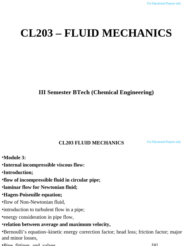 Fluid Mechanics Module 2 | PDF | Fluid Mechanics | Fluid Dynamics