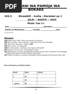 Kiswahili PP3 Pre-Mock 2025 | PDF