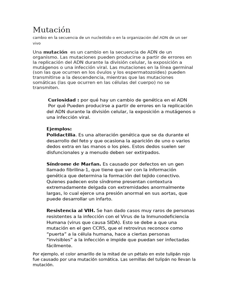 Mutación | PDF