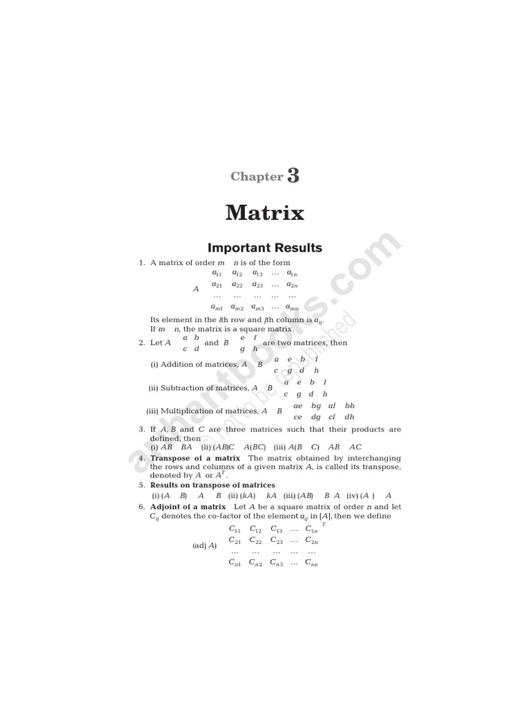 Chap03matrixxiimaths (E) Ncertsol | PDF | Matrix (Mathematics) | Functions And Mappings