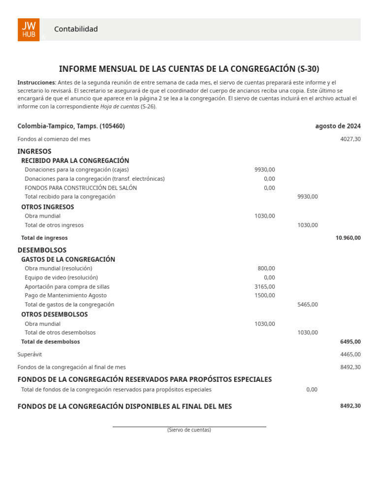Contabilidad __ JW Hub | PDF