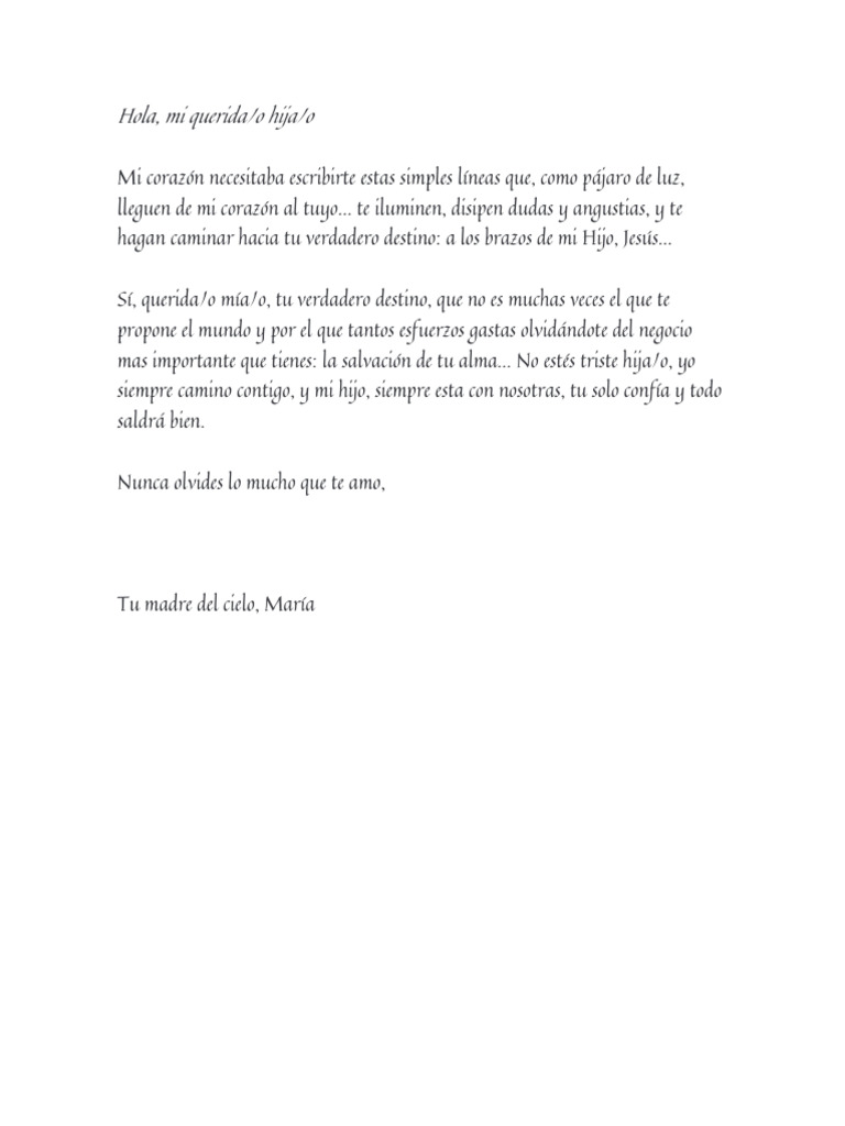 Cartas de Maria | PDF | María, madre de Jesús | Amor