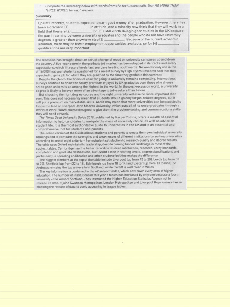 Summary Completion - Fill The Gap - True - False.NotGiven | PDF