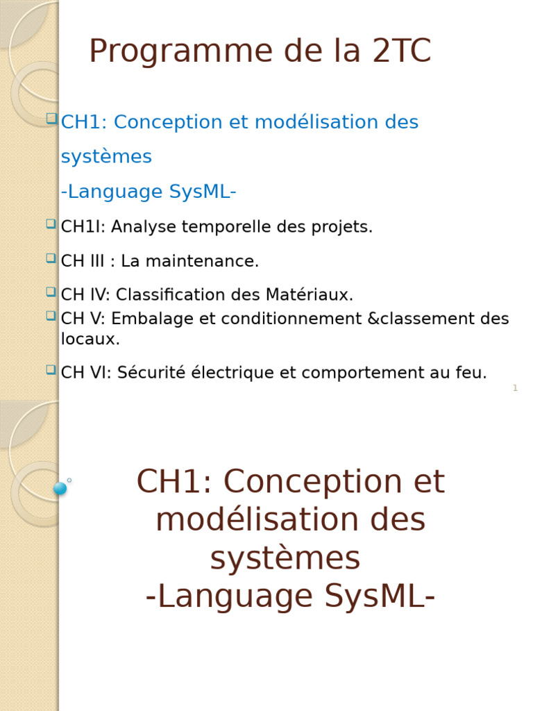 CH 1 - Conception Et Modélisation Des Systèmes-Language SysML - V3 - OK ...