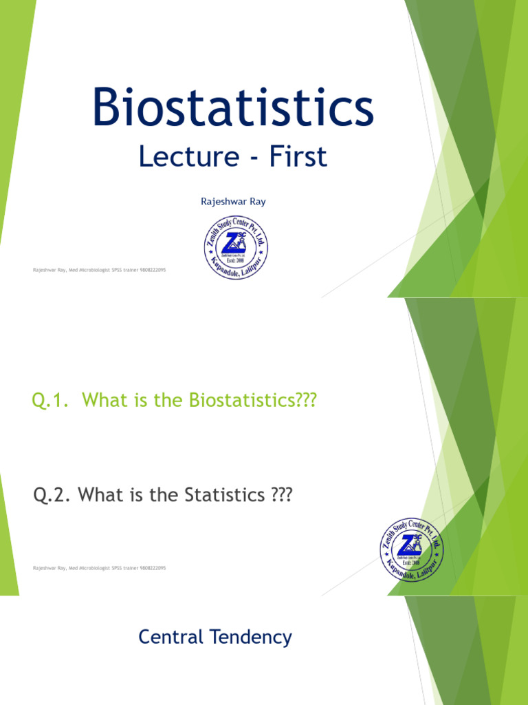 Introduction to Biostatistics Lecture | PDF | Mean | Average