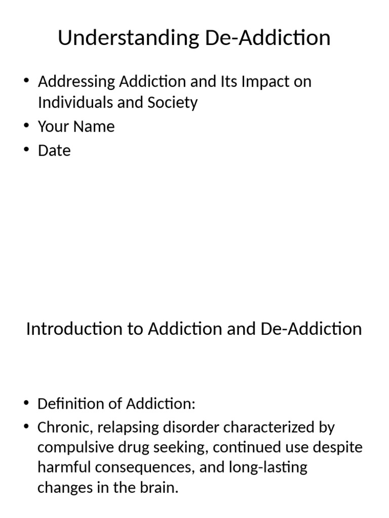 De Addiction Presentation | PDF