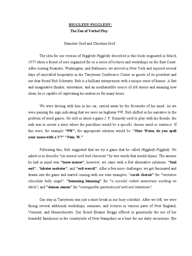 Stanislav Grof and Christina Grof - Higgledy-Piggledy: The Zen of ...