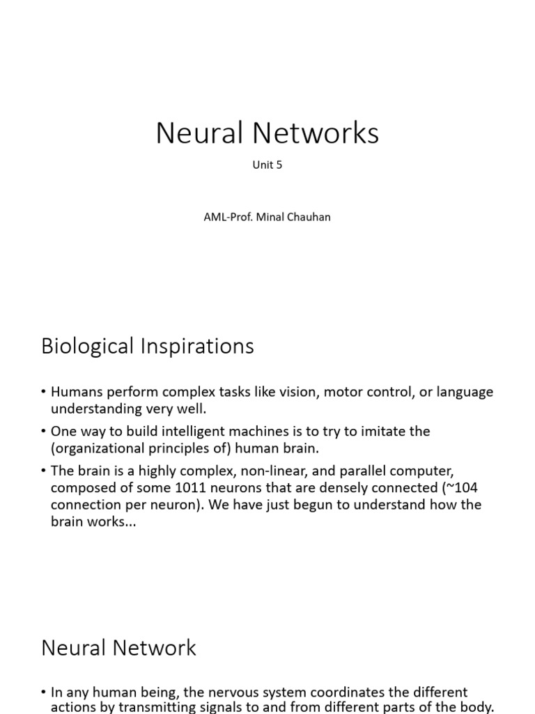 Unit 5 Neural Networks | PDF | Cross Validation (Statistics) | Nervous System