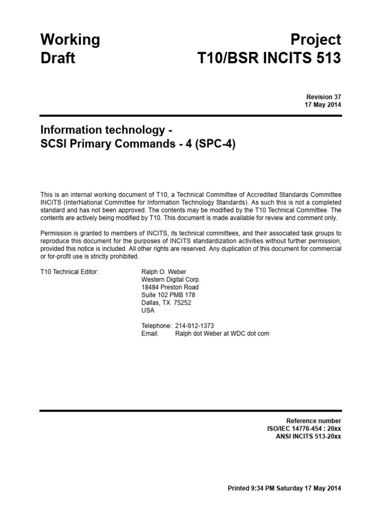 SPC-4 Standard Overview and Details | PDF | Patent | License