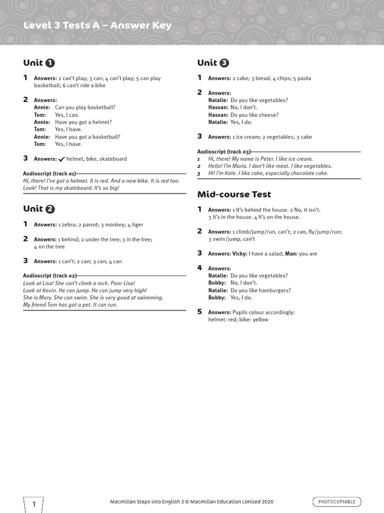 MSIE3 Tests Answer Keys | PDF
