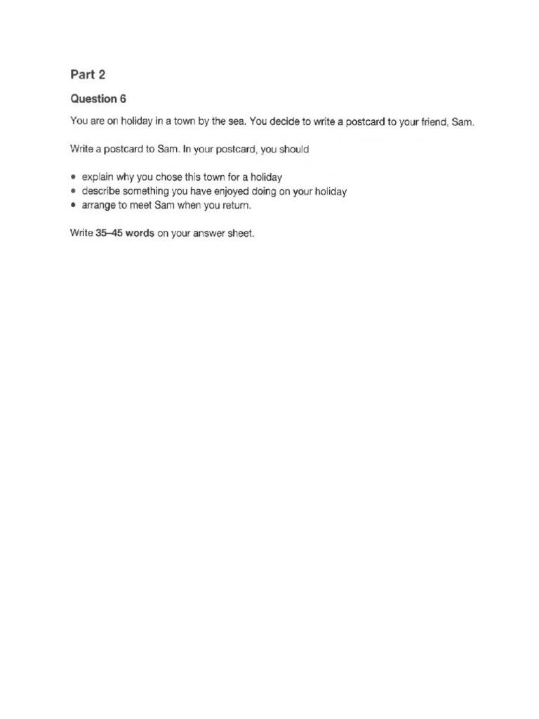 Writing Part 2. 1 | PDF