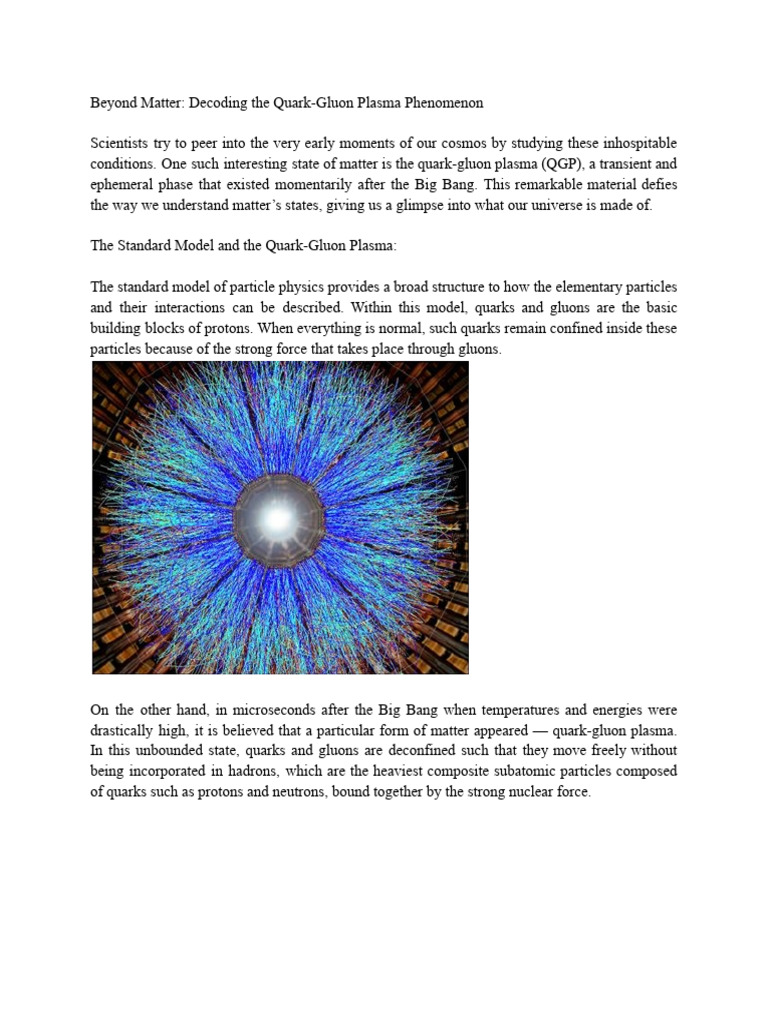 Decoding The Quark-Gluon Plasma Phenomenon | PDF | Particle Physics | Quark