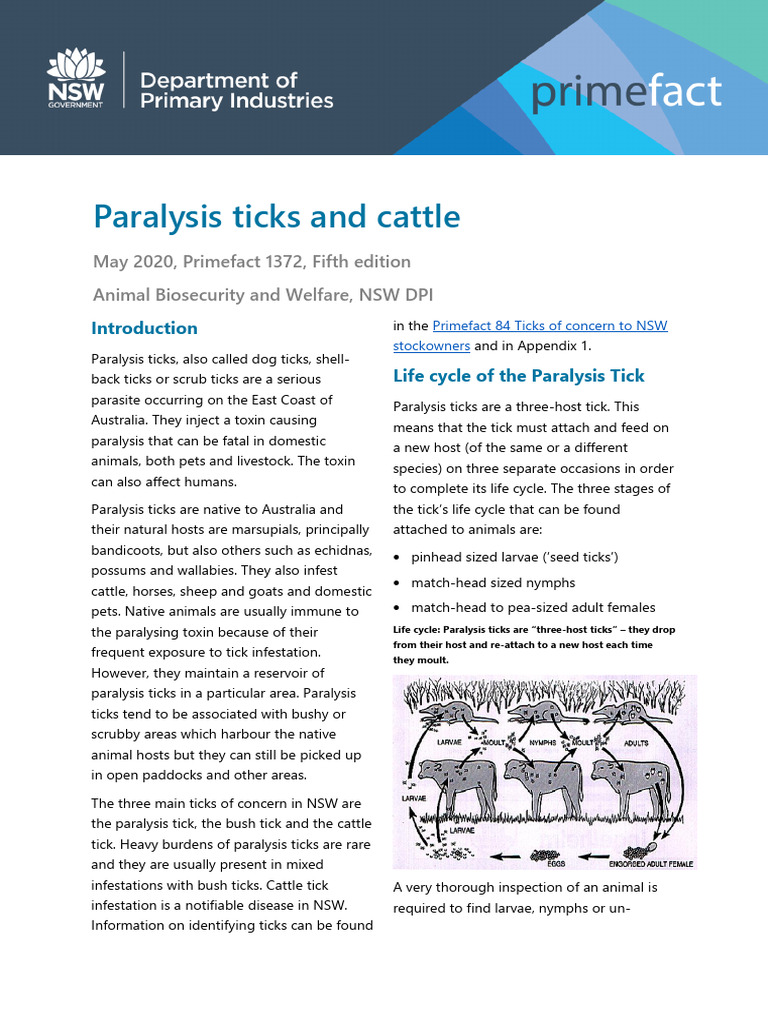 Paralysis Ticks | PDF | Science & Mathematics