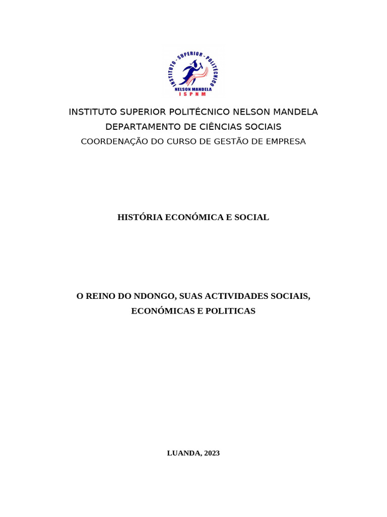 INTRODUÇÃO - Reino Do Ndongo | PDF | Angola